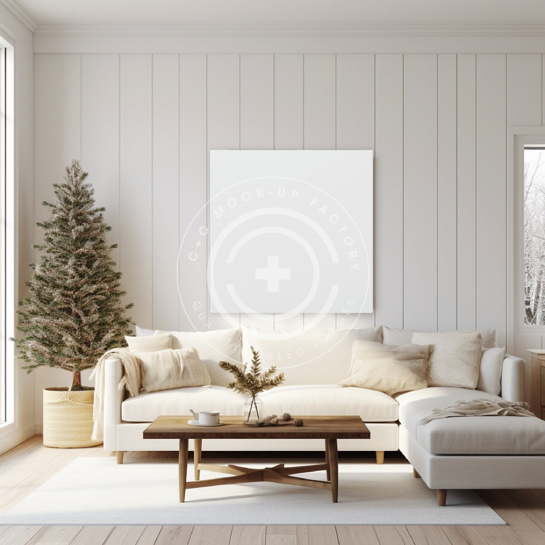 Christmas Large Square Canvas Wall Art Multi-use Mockup Photo With ...