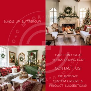 French Country Cottage Christmas Living Room Multi-use Stock Image ...