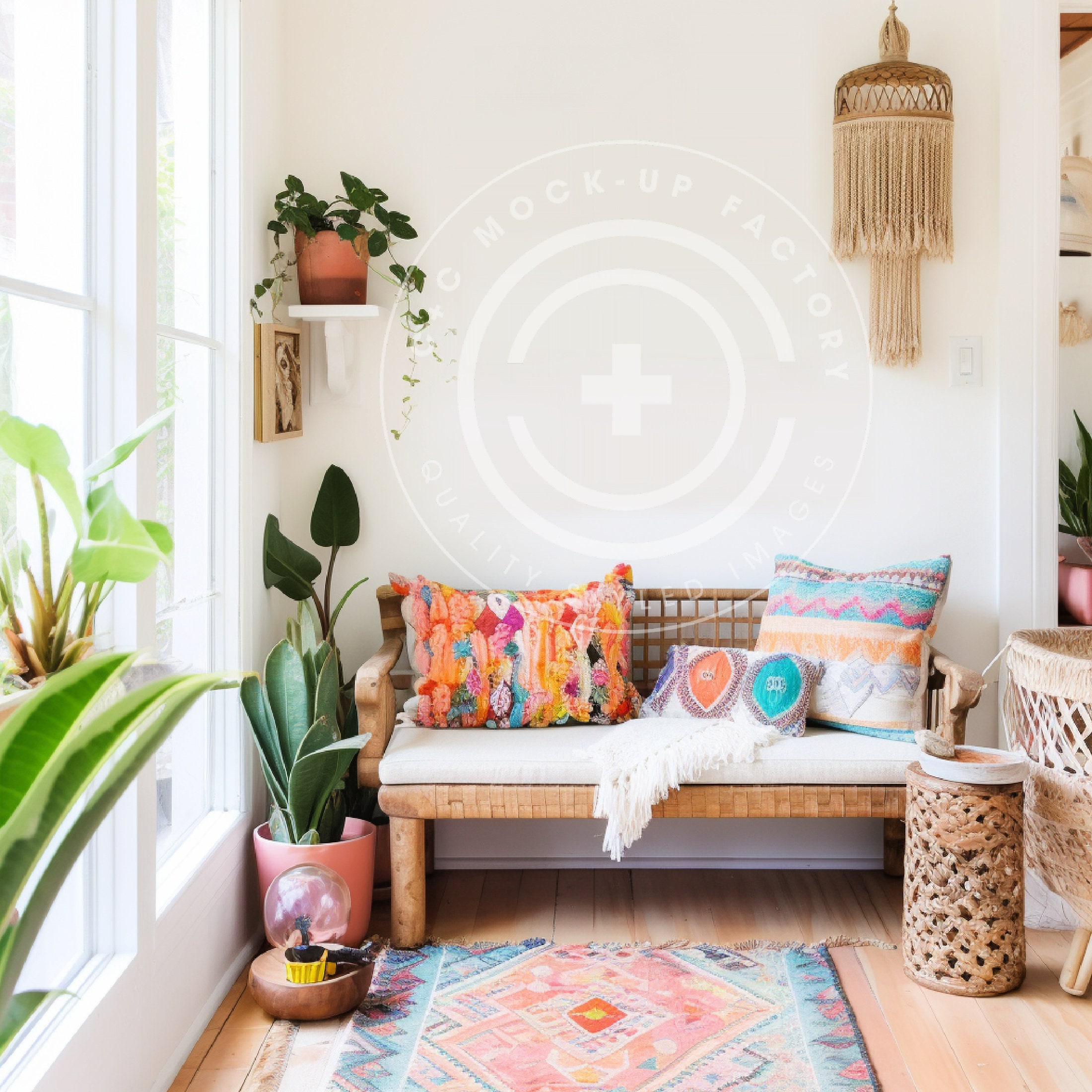 Entryway Boho Blank Wall Mockup Photo Colorful Indie Boho - Etsy
