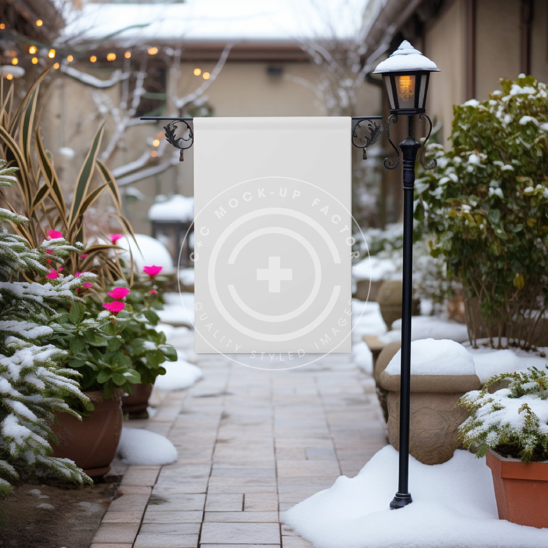 Winter Garden Banner Mockups, Garden Flag Mockup, Image for Garden ...