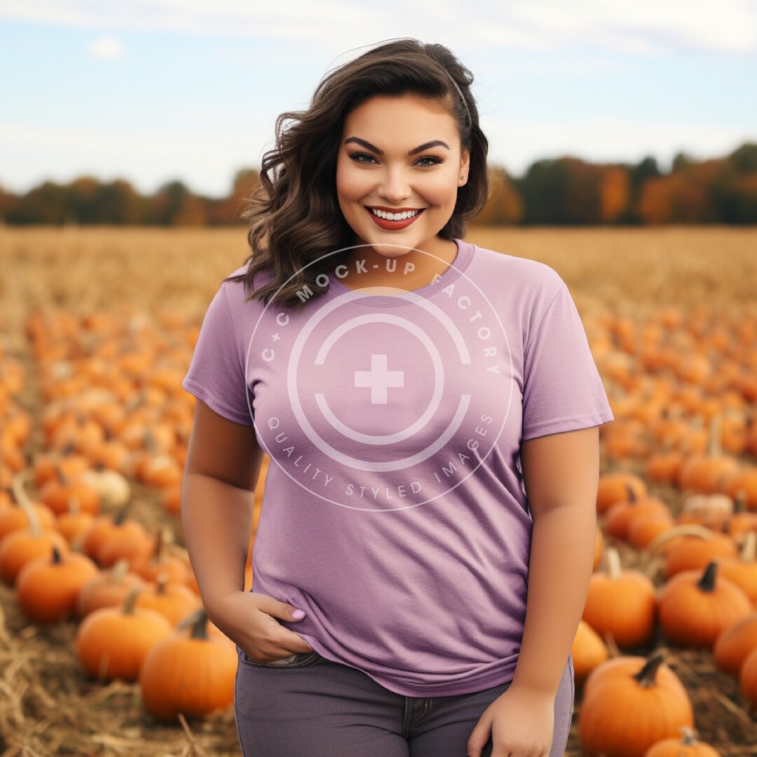 Plus Size Heather Mauve BC 3001 Bella Canvas Short Sleeved Tee Mockup ...