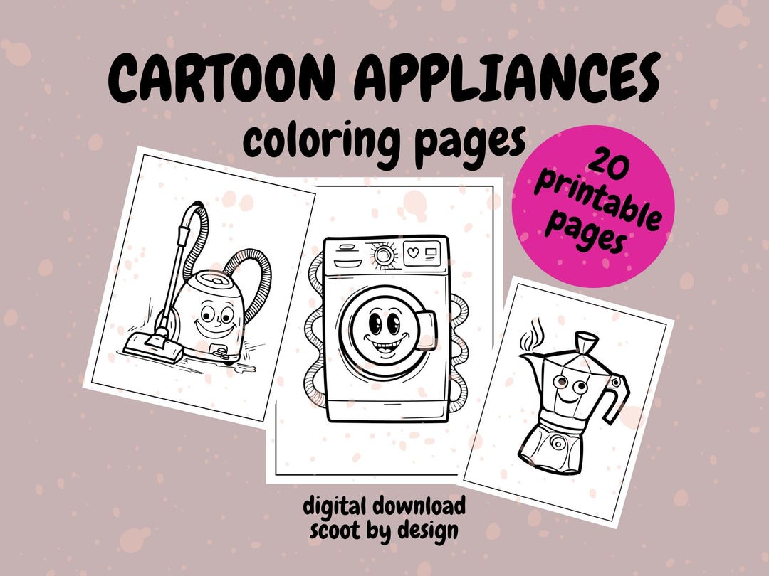 Cartoon Appliances Coloring Pages, Coloring Pages for Kids and Adults ...