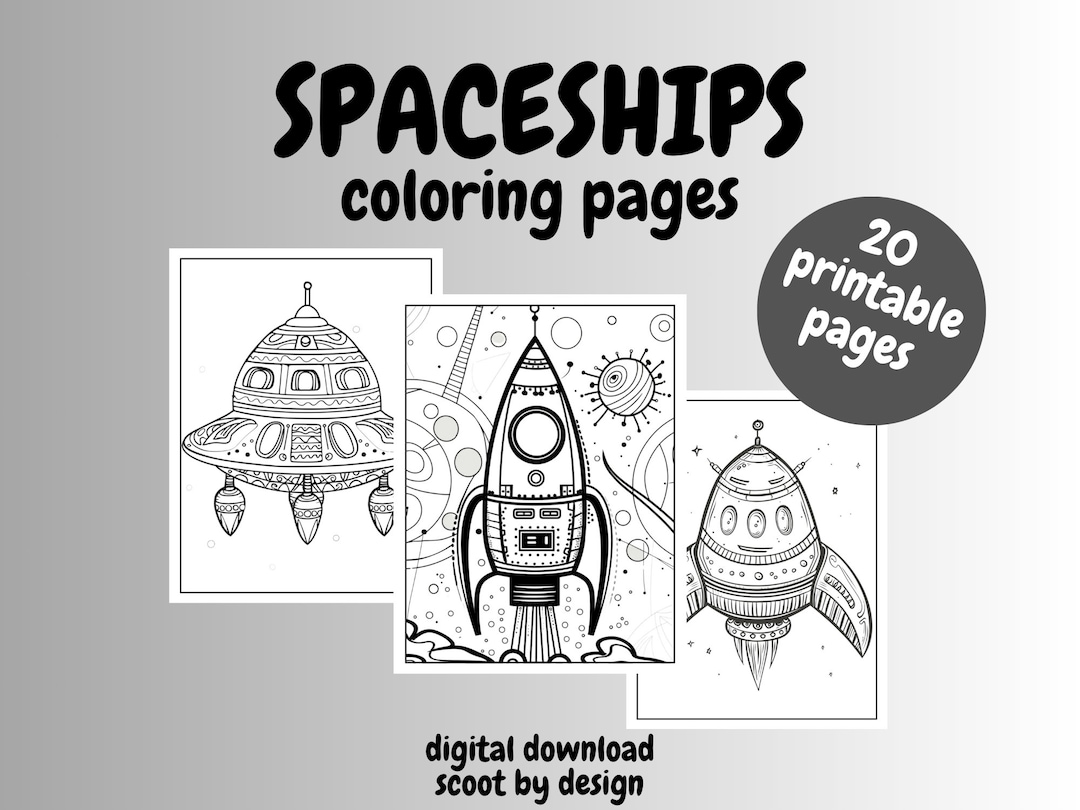 Spaceship Coloring Pages, Space Themed Coloring, Coloring Pages for ...