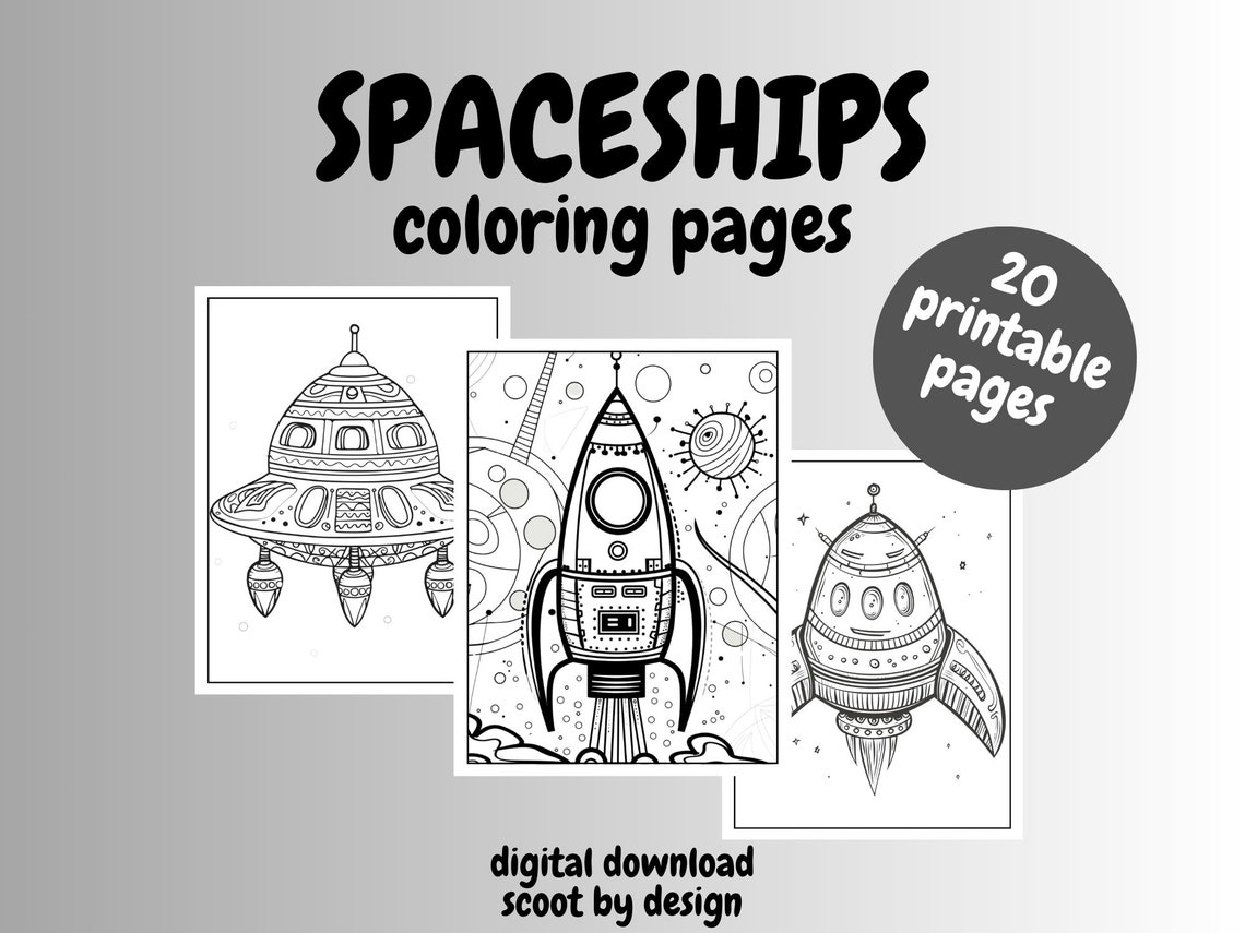Spaceship Coloring Pages, Space Themed Coloring, Coloring Pages for ...