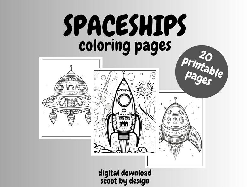 Spaceship Coloring Pages, Space Themed Coloring, Coloring Pages for ...