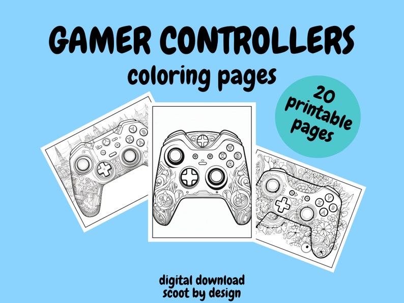 Gamer Controllers Coloring Pages, Coloring Pages for Kids and Adults ...