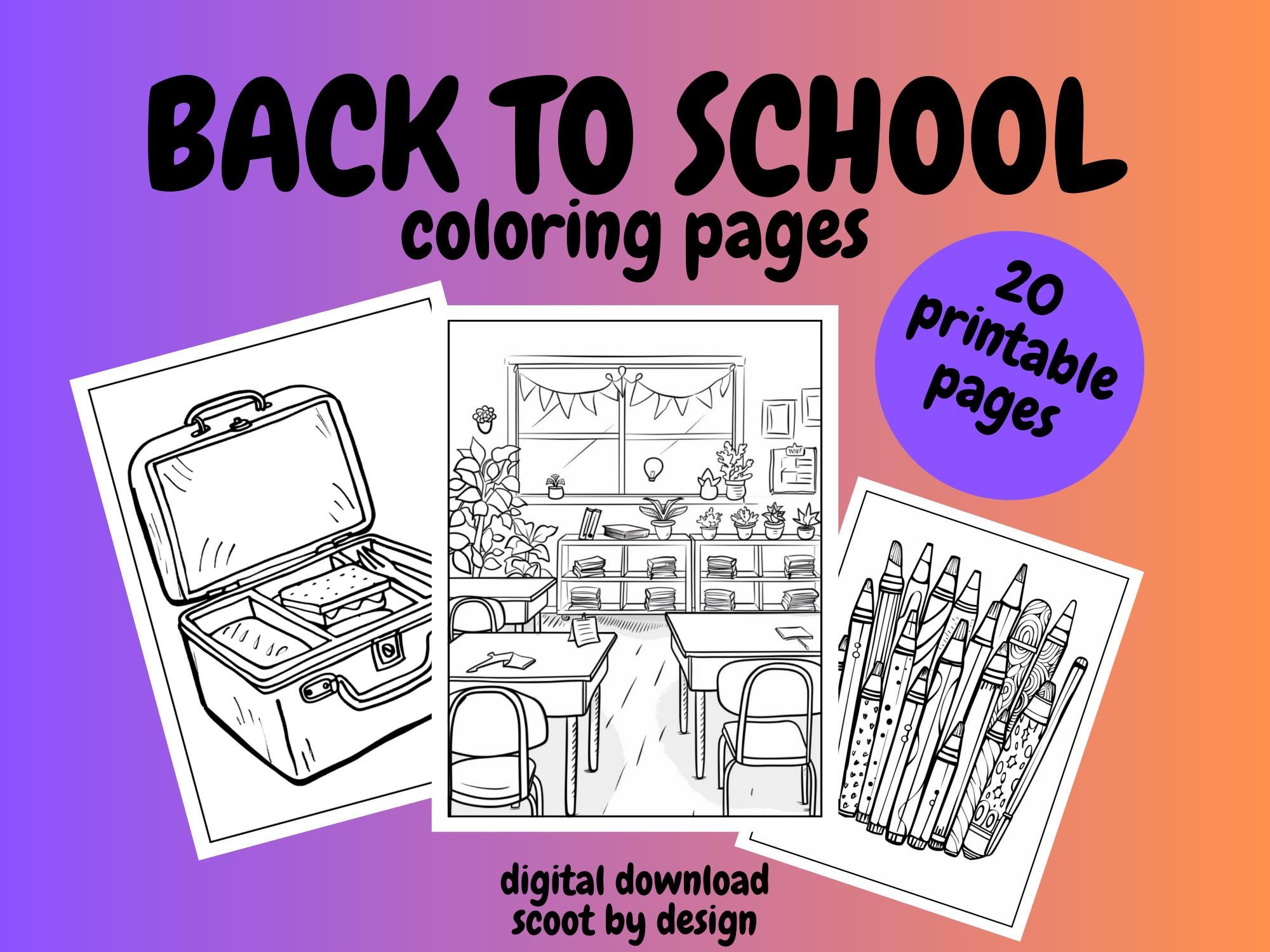 Back to School Coloring Pages, Coloring Pages for Kids and Adults ...