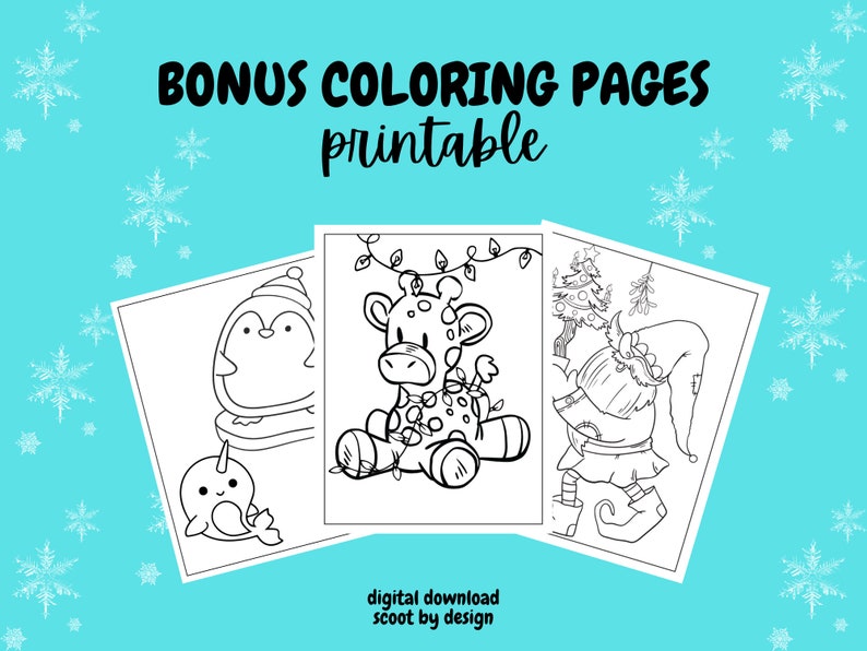 Christmas Wish List With Bonus Coloring Pages, Winter Coloring ...