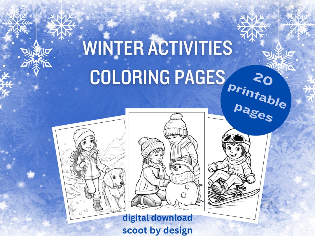 Winter Activities Coloring Pages, Winter Coloring, Coloring Pages for ...