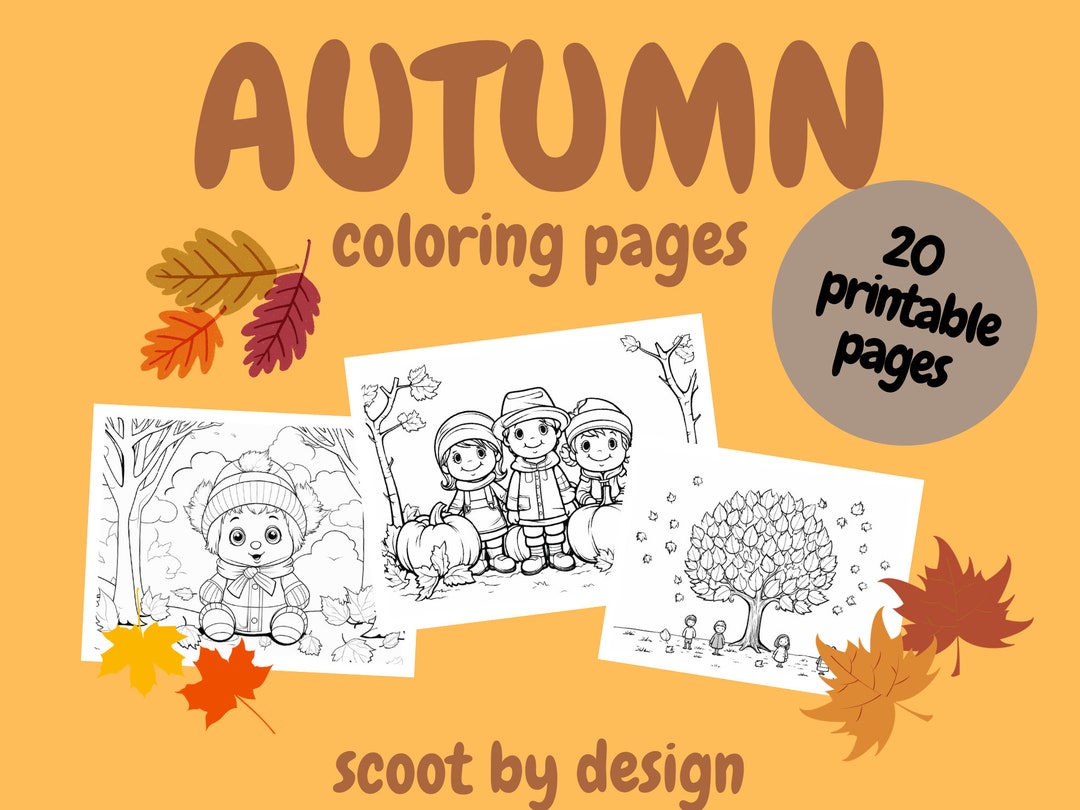 Autumn Coloring Pages, Autumn Coloring for Kids and Adults, Fall ...