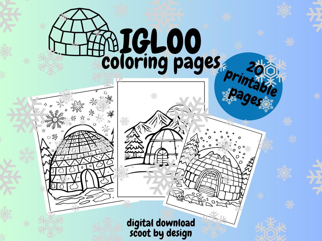 Igloo Coloring Pages, Intricate Coloring Pages for Kids and Adults ...