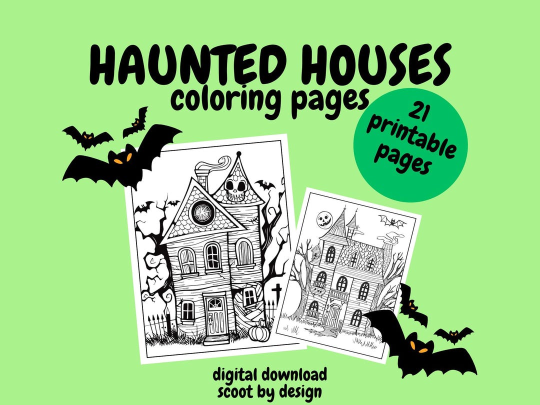 Haunted Houses Coloring Pages, Halloween Coloring Pages for Kids and ...
