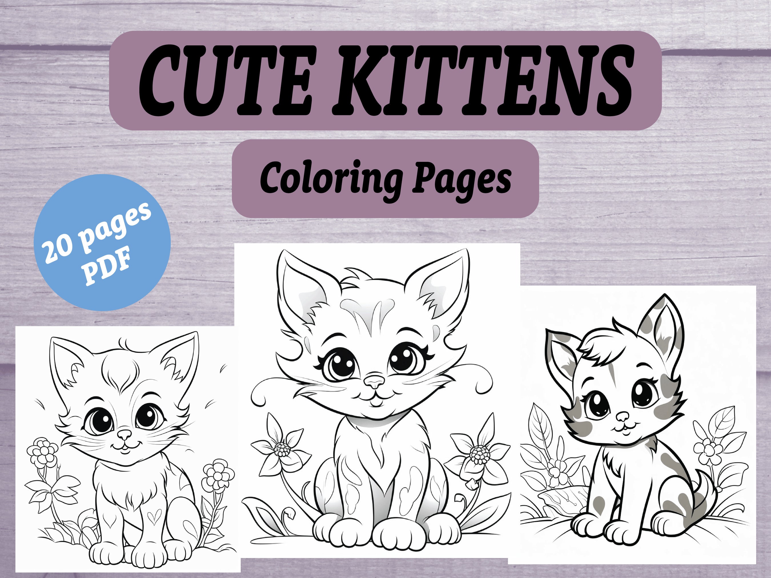 Kitten Coloring Sheets, Coloring Pages, Cute Kittens, Great for ...