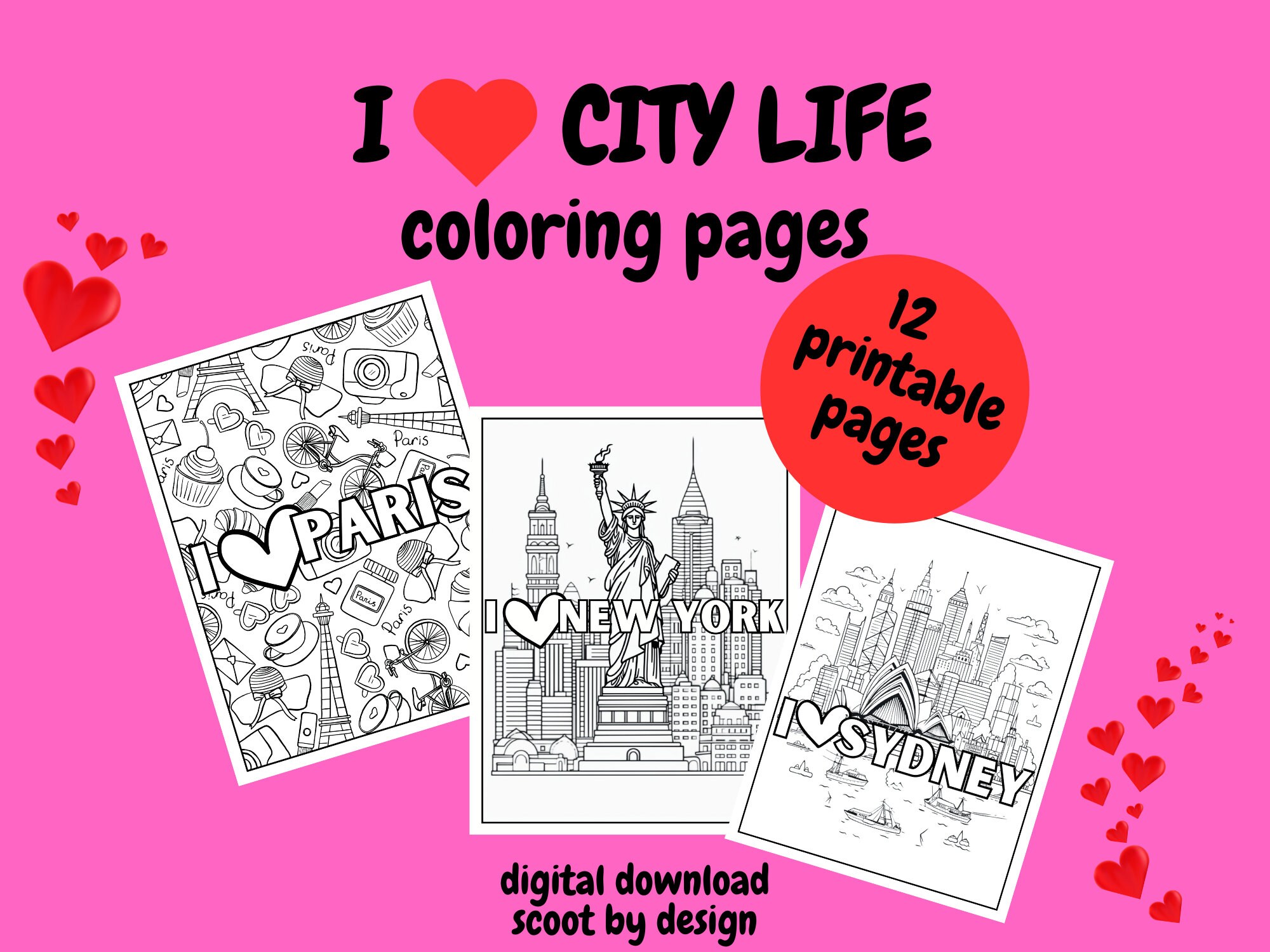 I Love City Life Coloring Pages, Coloring Pages for Kids and Adults ...