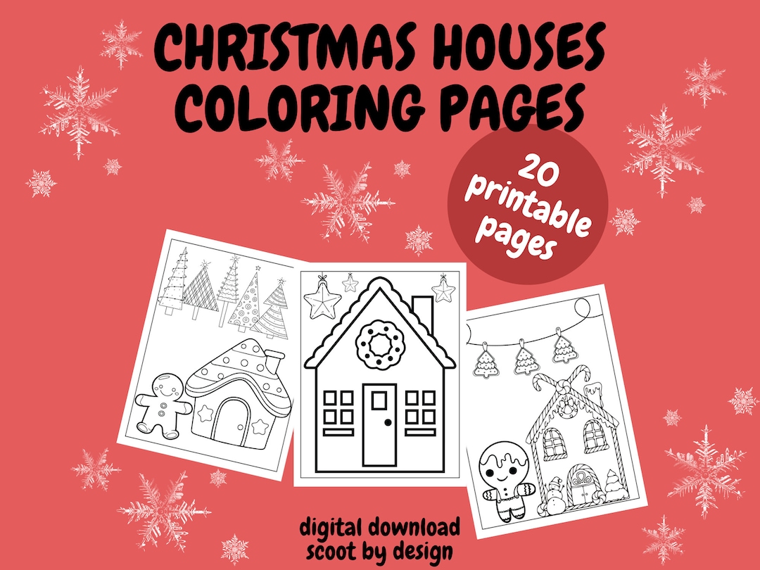 Christmas Houses Coloring Pages, Christmas Coloring Pages for Kids and ...