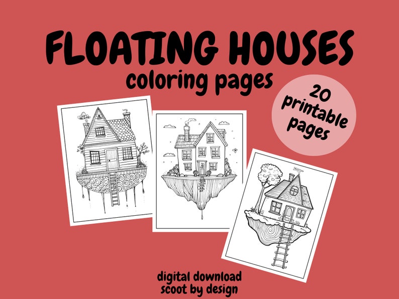 Floating Houses Coloring Pages, Coloring Pages for Kids and Adults ...