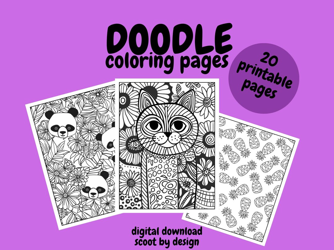 Doodle Coloring Pages, Coloring Pages for Kids and Adults, Great for ...