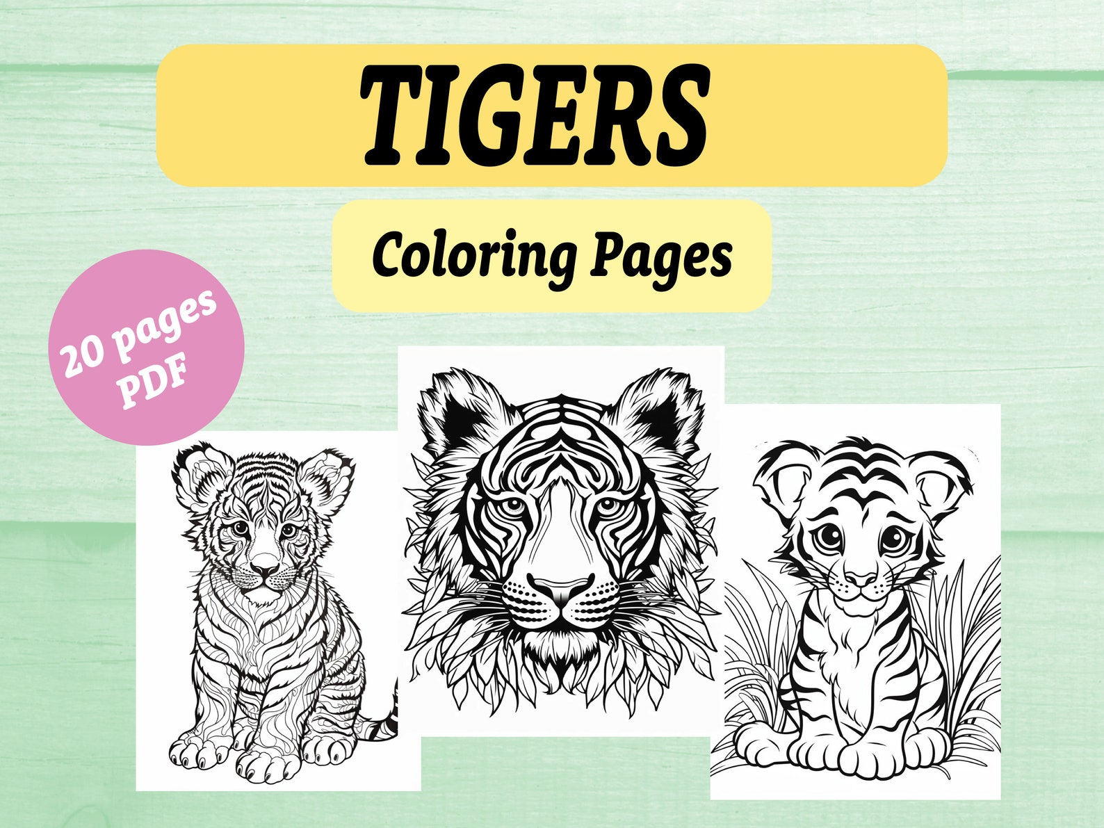 Tiger Coloring Pages, Tiger, Kids Coloring Sheets, Wildlife Coloring ...