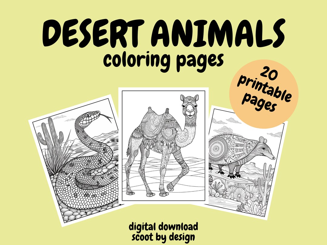 Desert Animals Coloring Pages, Intricate Detailed Coloring Pages for ...