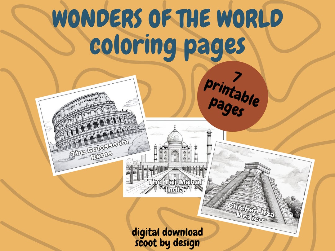 Wonders of the World Coloring Pages, Coloring Pages for Kids and Adults ...