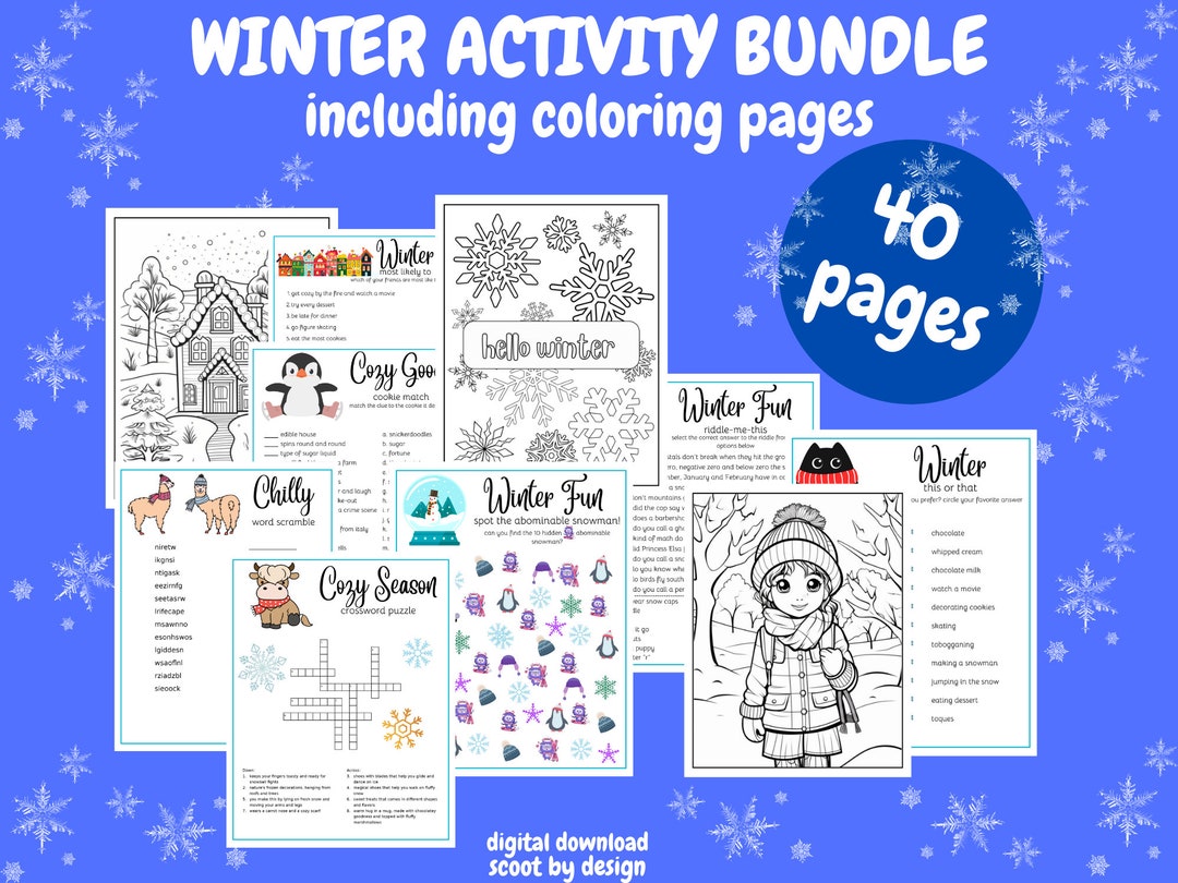 Winter Activity Mega Pack, Winter Fun and Games Activity Bundle With ...