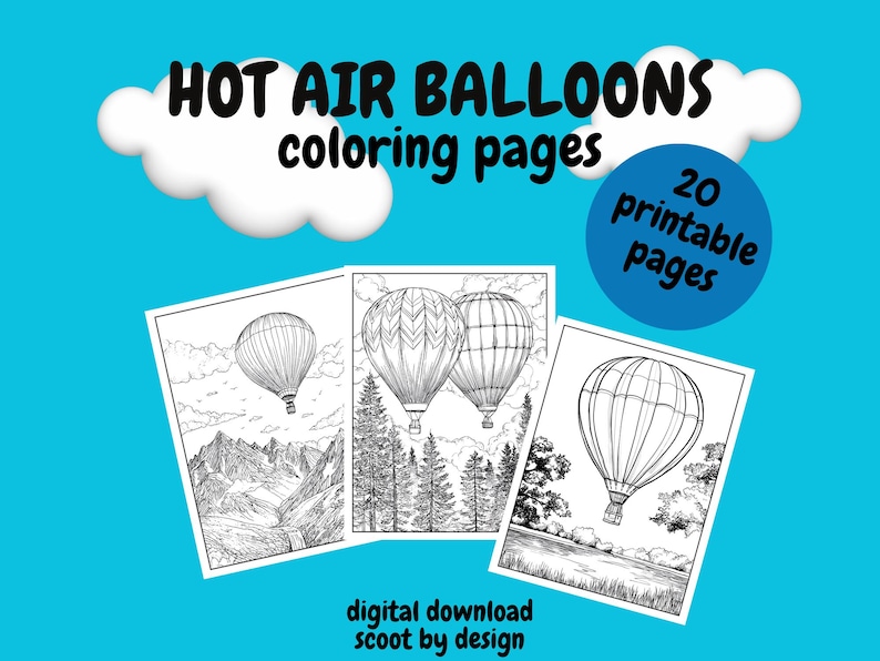 Hot Air Balloon Coloring Pages, Coloring Pages for Kids and Adults ...