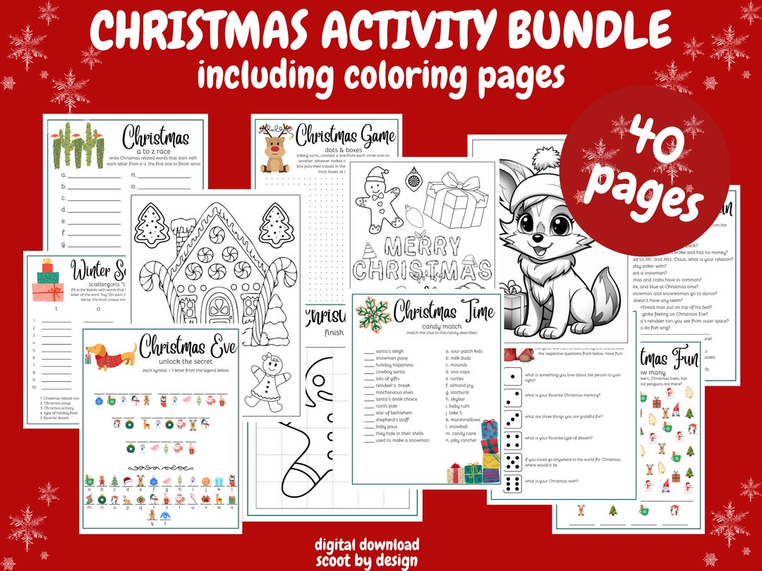 Christmas Activity Mega Pack, Christmas Fun and Games Activity Bundle ...