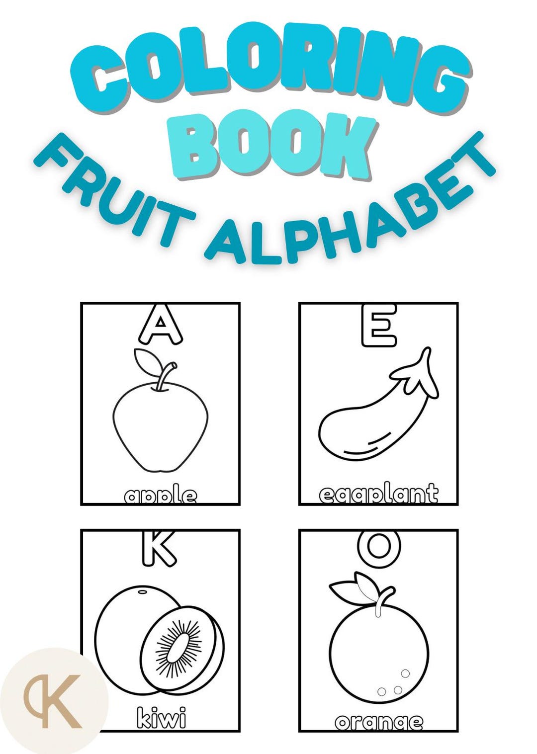 Fruit Alphabet Colouring Book: Instant Download - Etsy