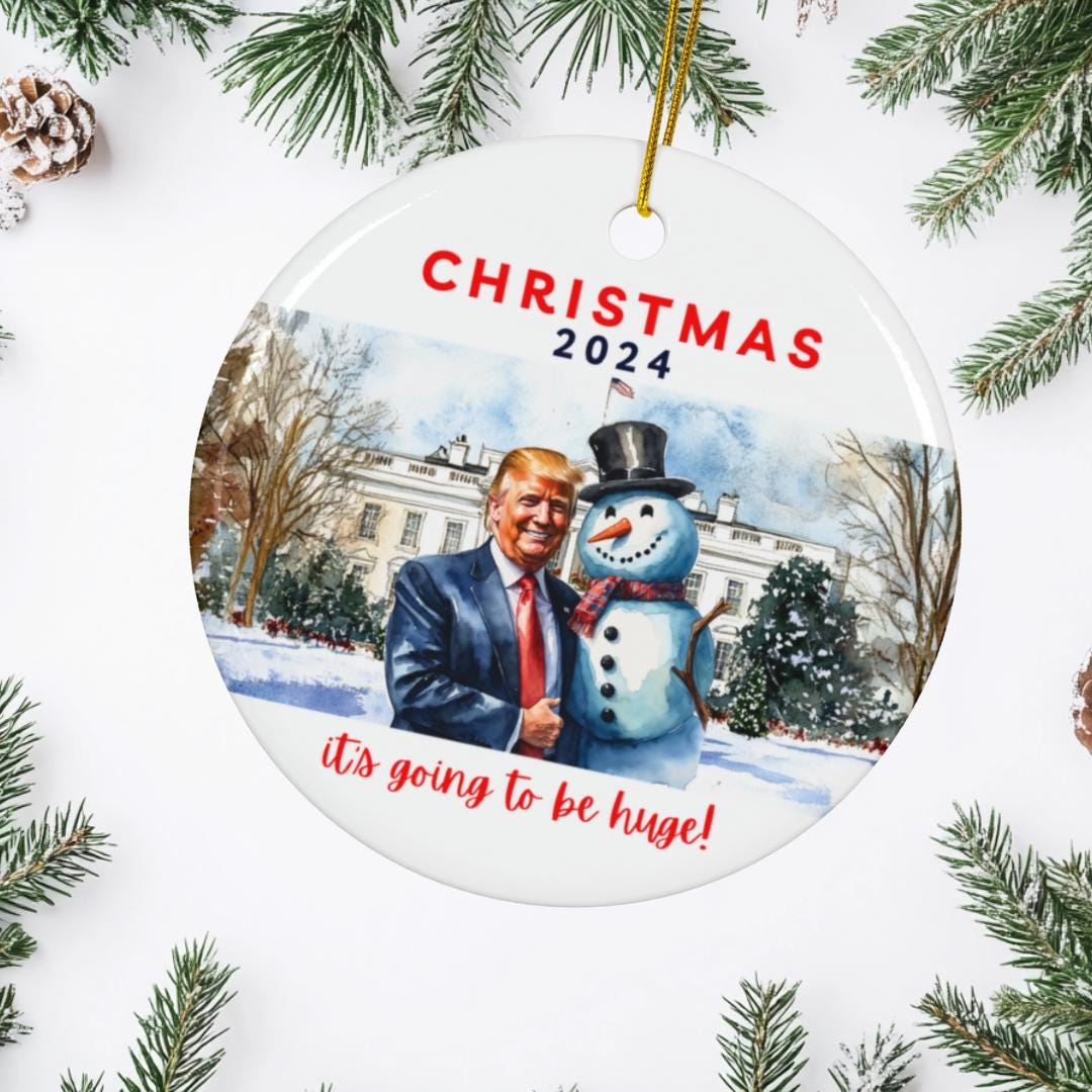 Trump and Snowman Christmas Ornament, 2024 Trump Christmas Ornament ...