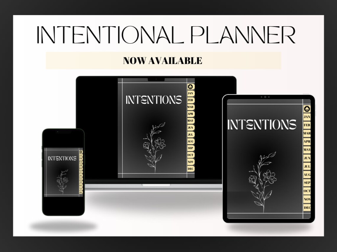 Intentions Planner- Simple Beginner Digital Planner, iPad Planner ...