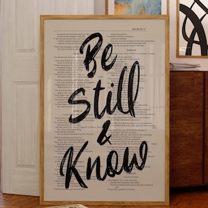 Psalm 46:10, Be Still and Know, Bible Verse Wall Art, Christian Modern ...