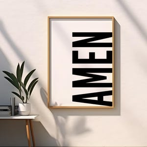 Amen, Bold Typography, Minimalist Printable, Bible Verse Wall Art ...