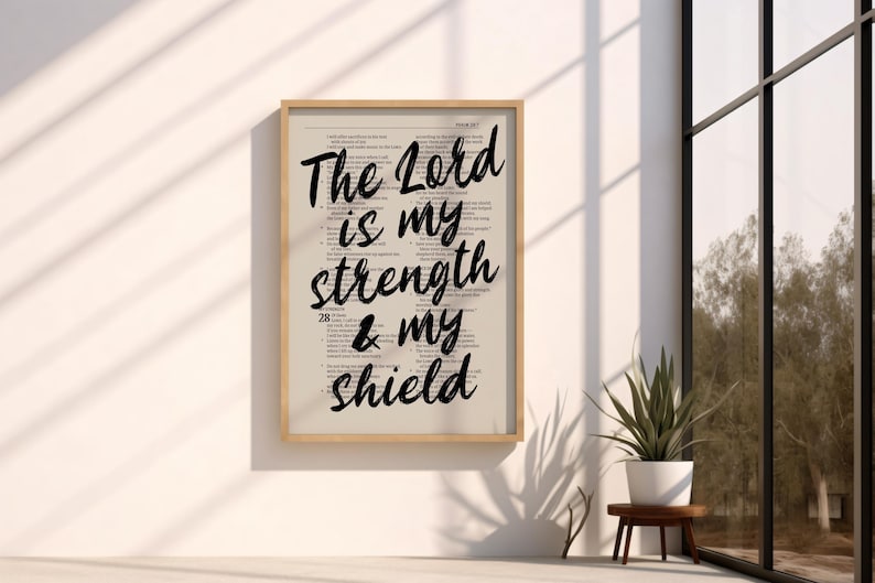 Psalm 28:7 Scripture Print, Christian Wall Art (digital Download) - Etsy