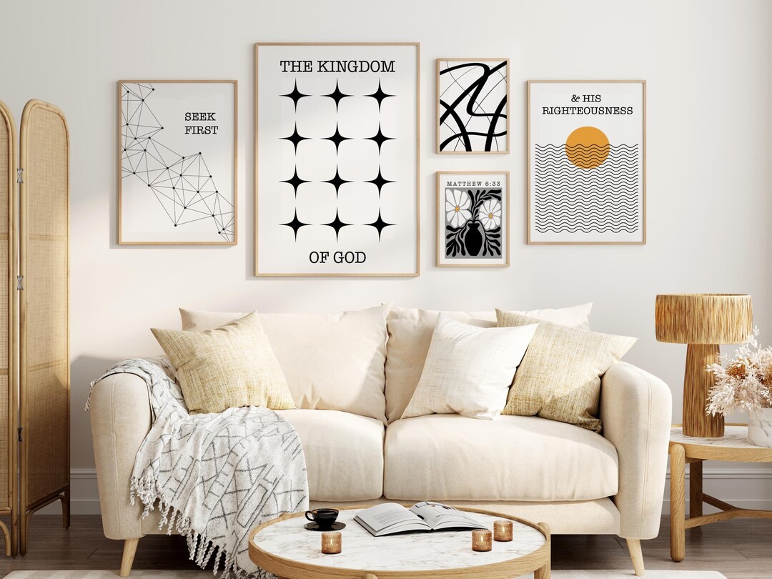 Christian Gallery Set of 5, Matthew 633, Seek First, Bible Scripture ...