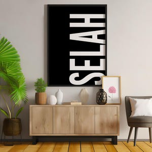 Selah, Minimalist Printable, Bold Typography, Bible Verse Wall Art ...