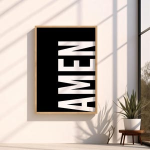 Amen, Minimalist Printable, Bold Typography, Bible Verse Wall Art ...