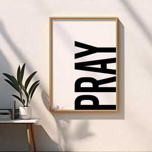 Pray, Minimalist Printable, Bold Typography, Bible Wall Art, Christian ...
