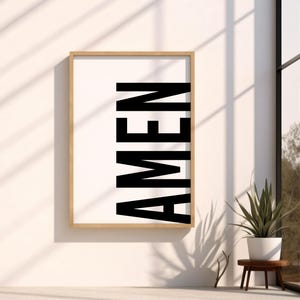 Amen, Bold Typography, Minimalist Printable, Bible Verse Wall Art ...
