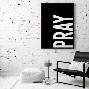 Pray, Minimalist Printable, Bold Typography, Bible Wall Art, Christian ...
