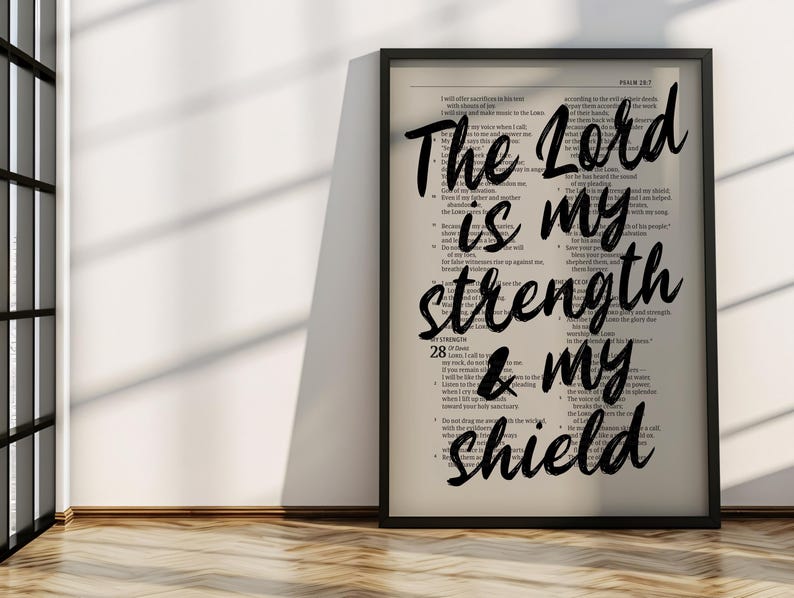 Psalm 28:7 Scripture Print, Christian Wall Art (digital Download) - Etsy