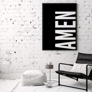 Amen, Minimalist Printable, Bold Typography, Bible Verse Wall Art ...