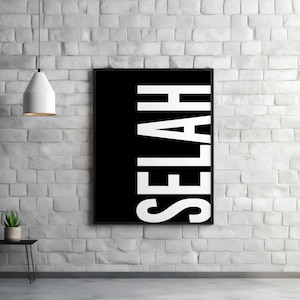 Selah, Minimalist Printable, Bold Typography, Bible Verse Wall Art ...