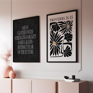 Proverbs 31 Woman, Christian Floral Set of 3, Bible Verse Wall Print ...