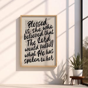 Luke 1:45, Bible Verse Wall Art, Minimalist Printable, Christian Modern ...