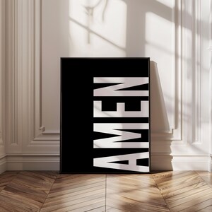 Amen, Minimalist Printable, Bold Typography, Bible Verse Wall Art ...