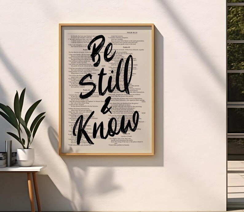 Psalm 46:10 Scripture Art, Be Still and Know Printable (digital ...