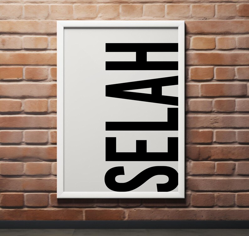 Selah, Minimalist Printable, Bold Typography, Bible Wall Art, Christian ...