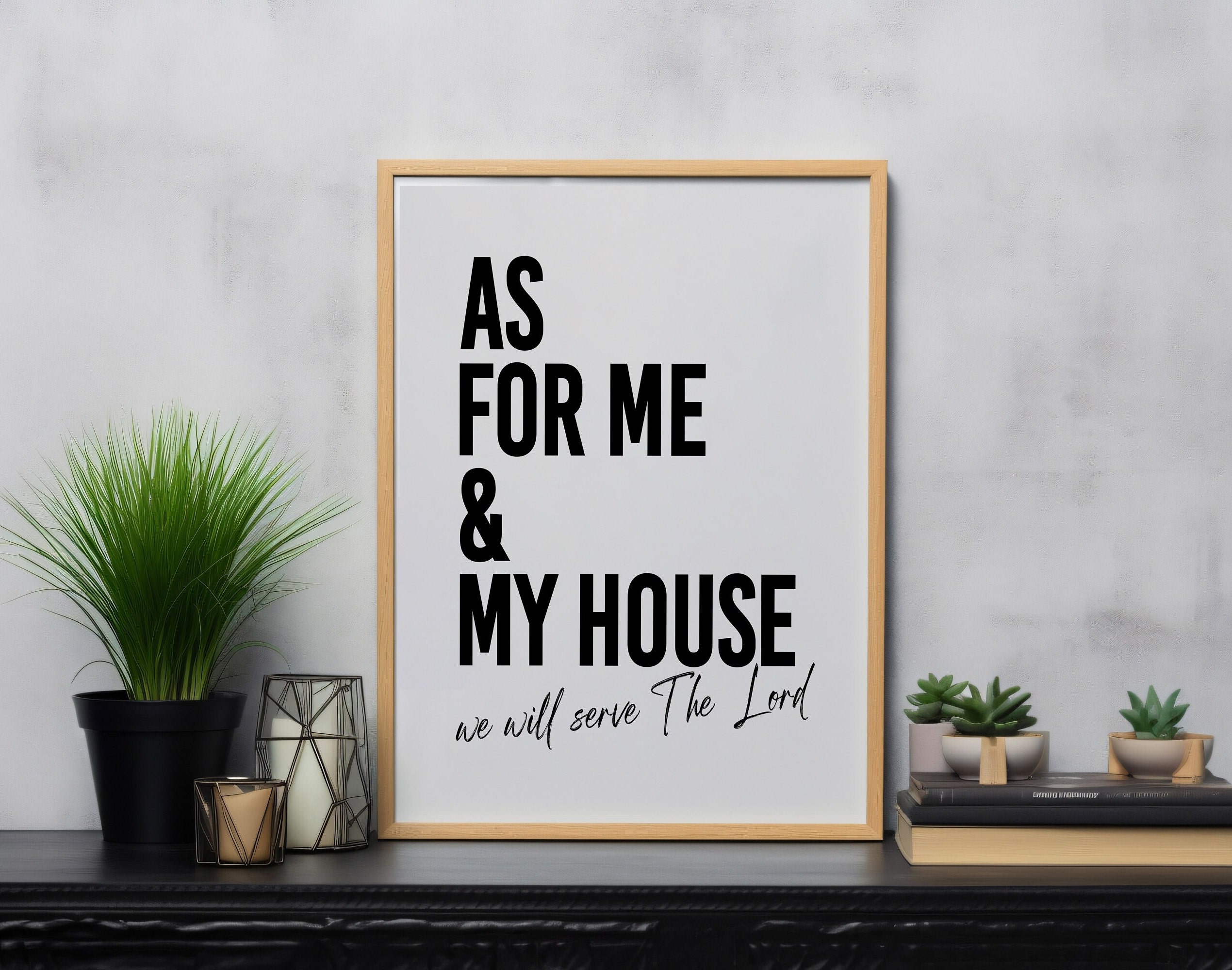 Joshua 24:15, as for Me & My House, Bible Verse Wall Art, Christian ...