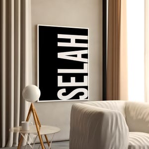 Selah, Minimalist Printable, Bold Typography, Bible Verse Wall Art ...