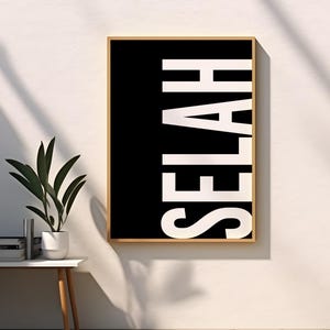 Selah, Minimalist Printable, Bold Typography, Bible Verse Wall Art ...